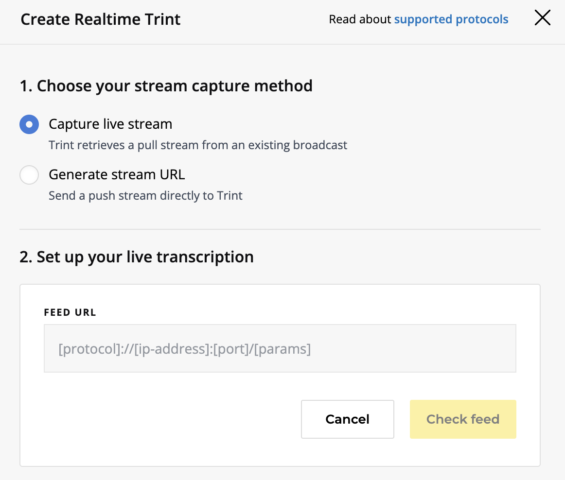 Realtime transcription